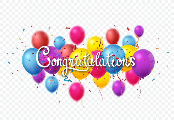Congratulations sign letters banner with colorful Vector Image