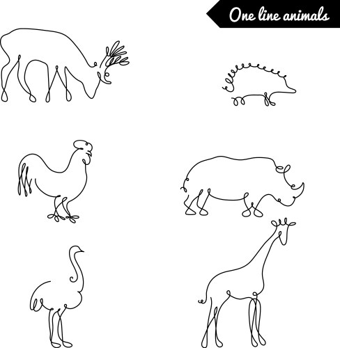 One continuous line drawing of christmas Vector Image