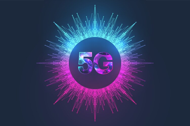 5g logo network wireless systems and internet Vector Image