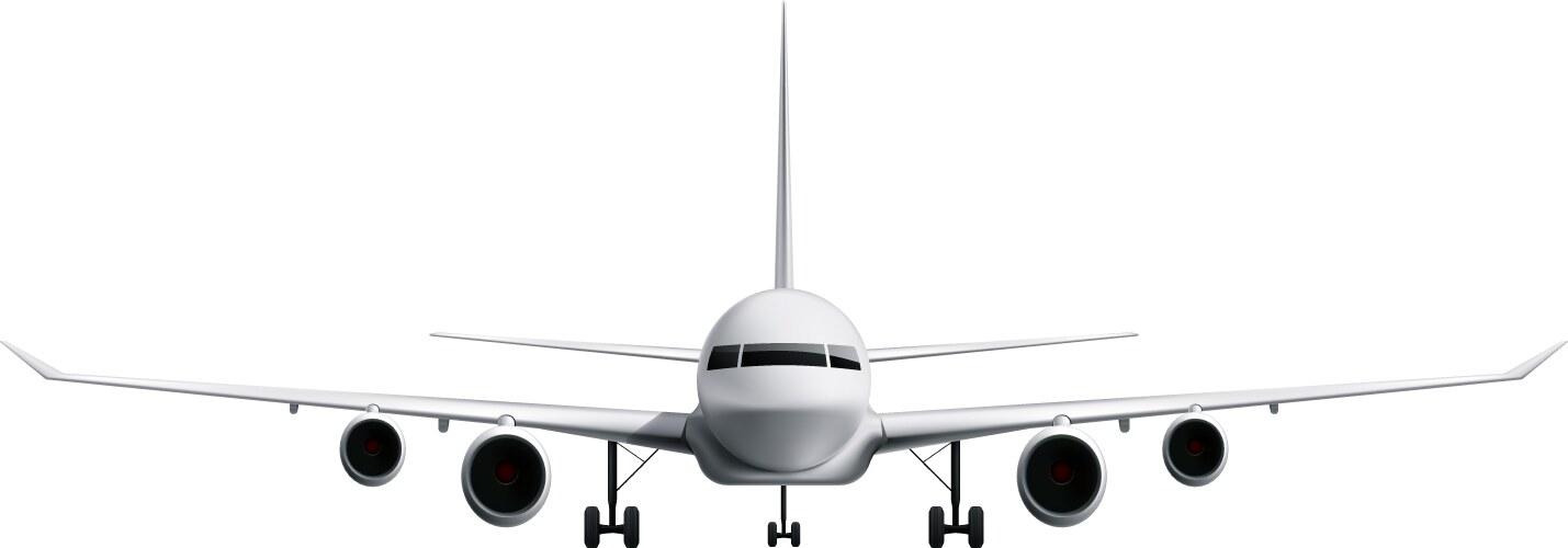 Airplane in simple style front view Royalty Free Vector
