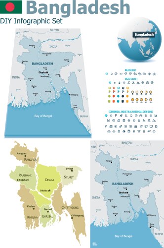 India travel map with sightseeing places Vector Image