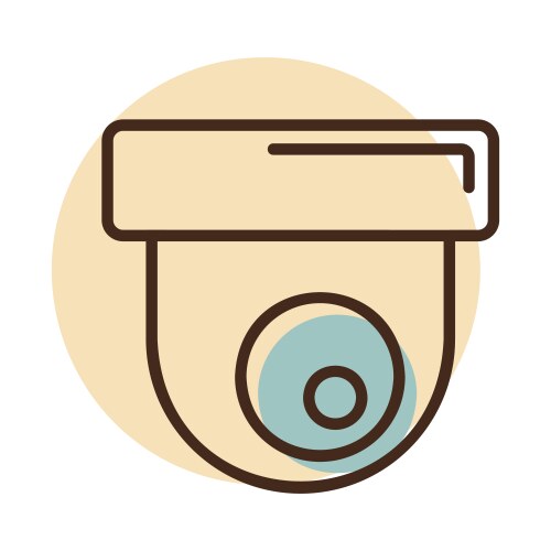 Dome camera icon cctv surveillance sign Royalty Free Vector