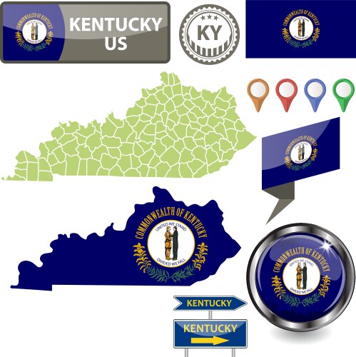 Map kentucky us Royalty Free Vector Image - VectorStock