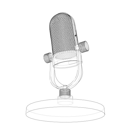 Hand drawn microphone Royalty Free Vector Image