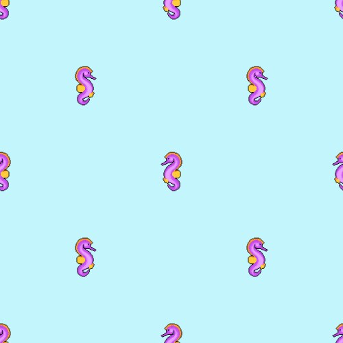 Seahorse pixel art 8 bit sea animal Royalty Free Vector