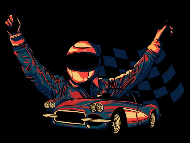 A race car driver Royalty Free Vector Image - VectorStock