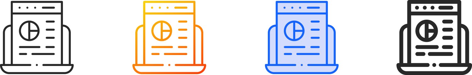 Analytics iconthin linear gradient blue stroke Vector Image