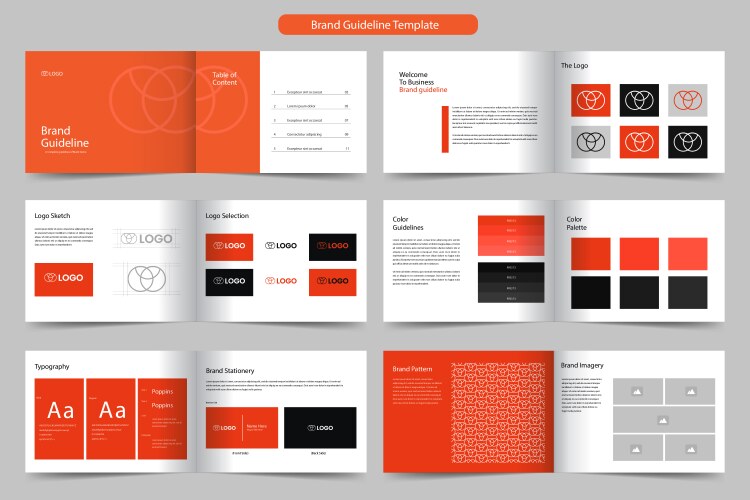 Colored brand guidelines template corporate Vector Image