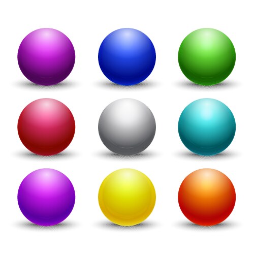 Glossy spheres buttons set Royalty Free Vector Image