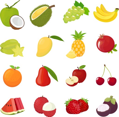 Group with different fruits Royalty Free Vector Image