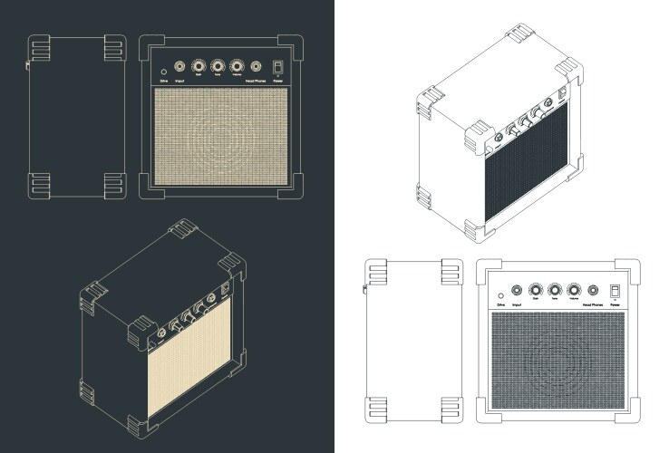 Circuitry blocks stages amplifier logic Royalty Free Vector