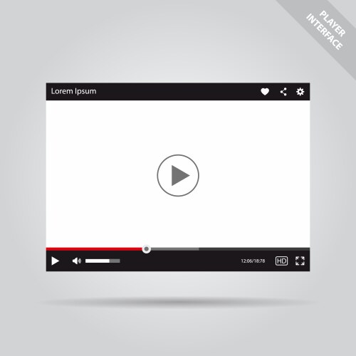 Video Player Mockup Royalty Free Vector Image Vectorstock