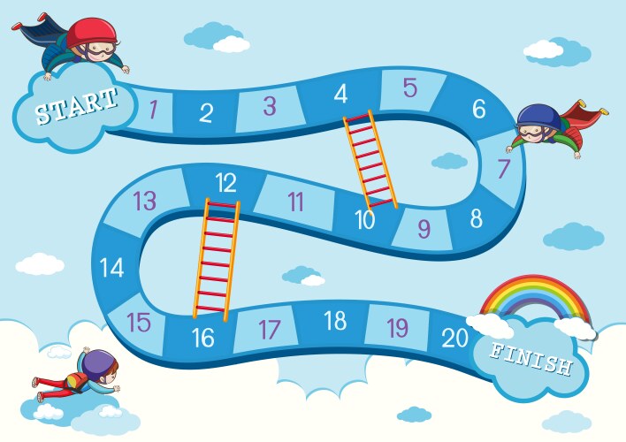 A board game template Royalty Free Vector Image