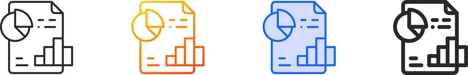 Analytics iconthin linear gradient blue stroke Vector Image