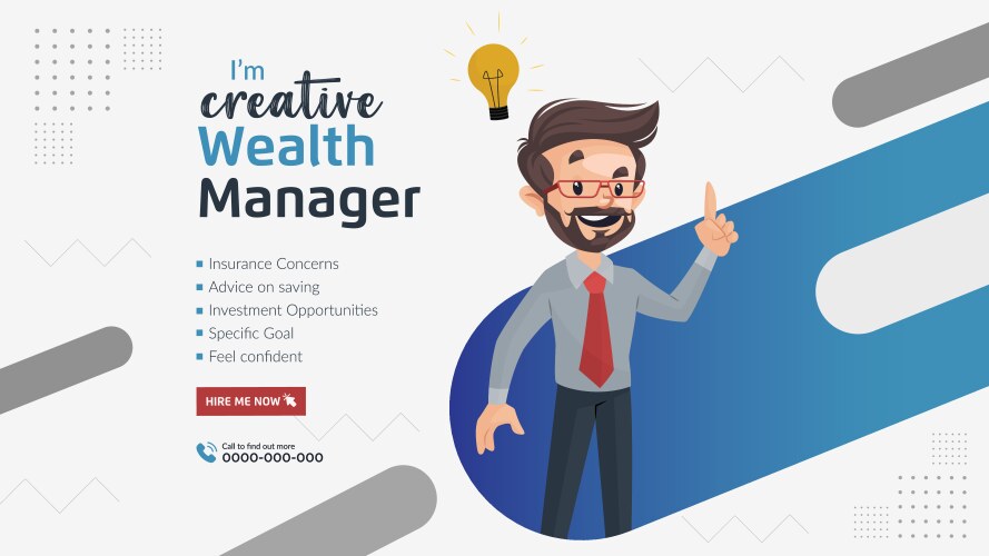 Banner design of wealth management Royalty Free Vector Image