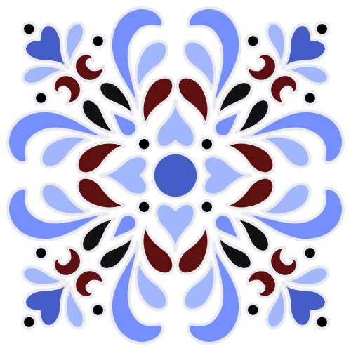 Hand drawing decorative tile pattern italian Vector Image