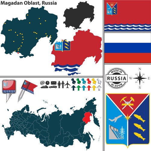 High quality map is a region russia Royalty Free Vector