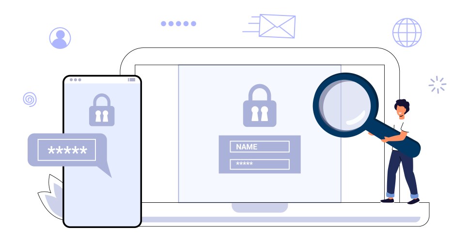 2fa Password Authentication 2 Factor Verification Vector Image