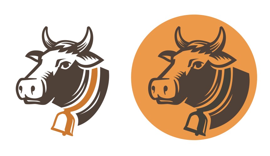 Black milk cow symbol Royalty Free Vector Image