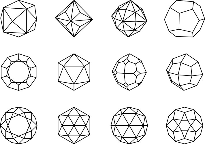 Simple geometric 2d shapes school geometry Vector Image