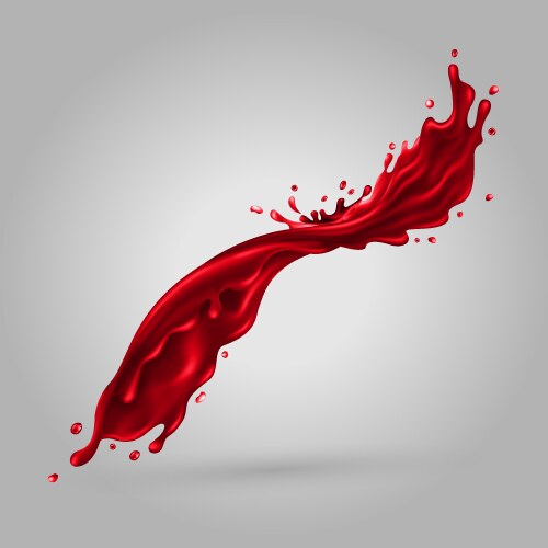 Transparent red liquid splash realistic Royalty Free Vector