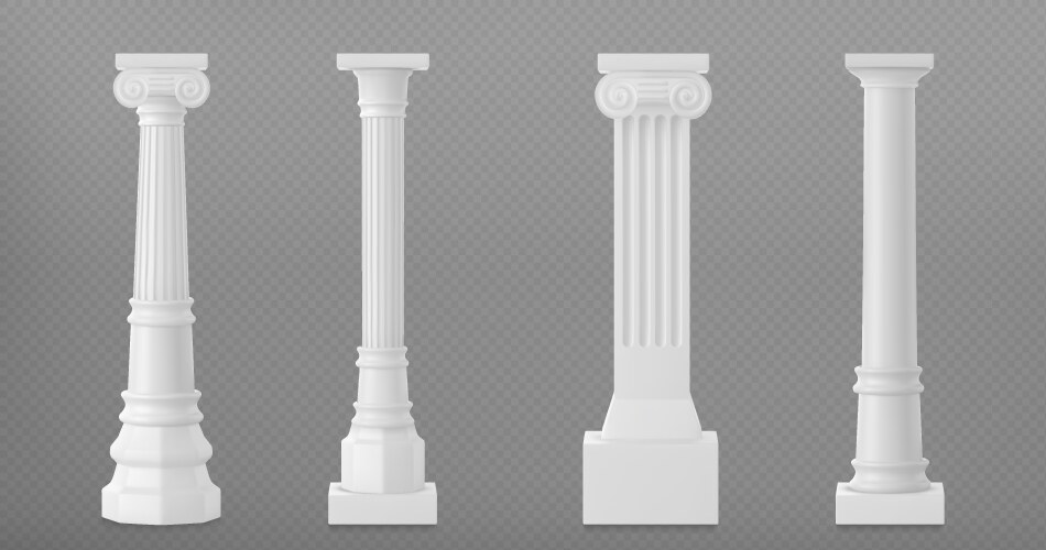 3d set of antique marble pillars Royalty Free Vector Image