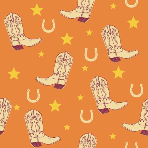 Seamless cowboy pattern Royalty Free Vector Image