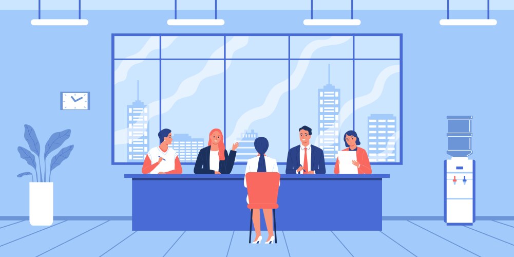 Selecting job candidate composition Royalty Free Vector