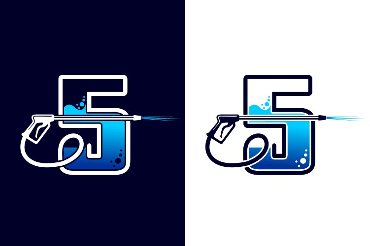 Power wash logo with infinity symbol Royalty Free Vector