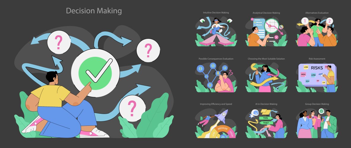 Group decision making concept flat Royalty Free Vector Image