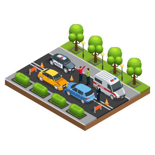 Isometric road highway infrastructure Royalty Free Vector