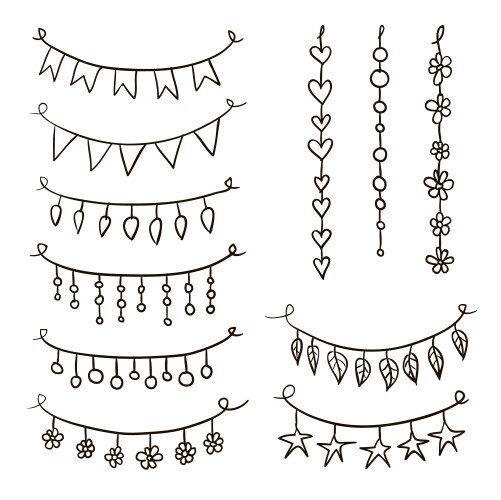 Hand drawn christmas garlands Royalty Free Vector Image