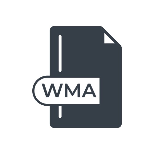 Wma file format icon extension filled Royalty Free Vector