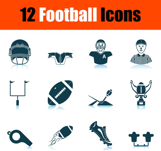 Football icon set Royalty Free Vector Image - VectorStock