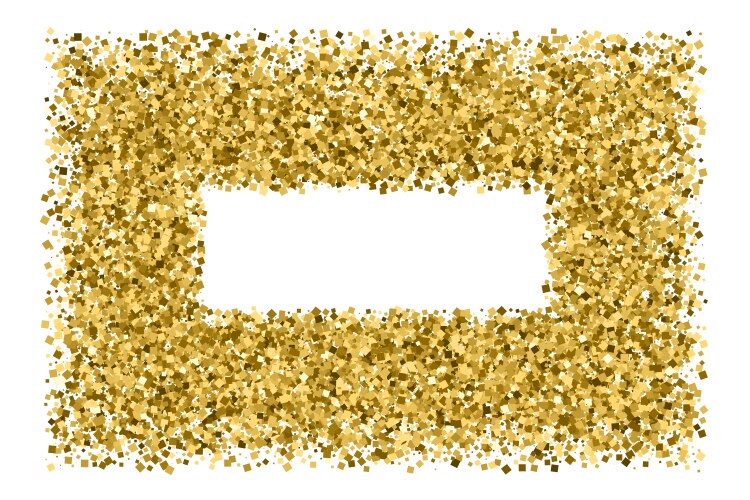 Gold frame glitter texture isolated on white Vector Image