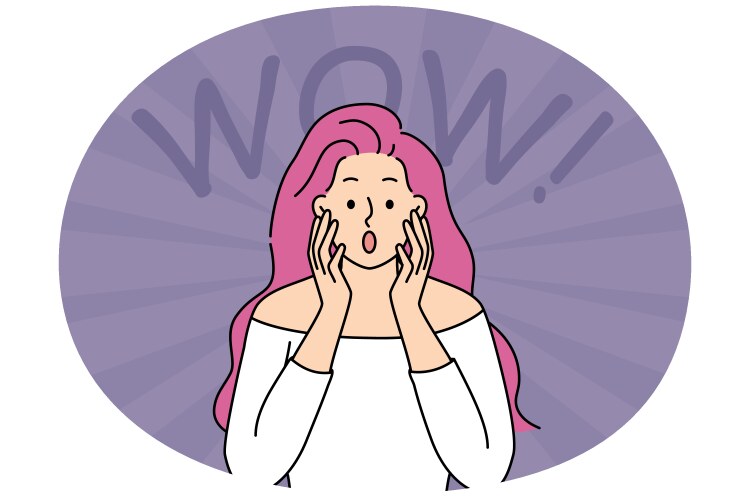 Emotional wow concept Royalty Free Vector Image