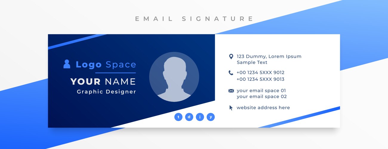 Stylish email signature card template Royalty Free Vector