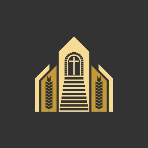 Christian church cartoon Royalty Free Vector Image