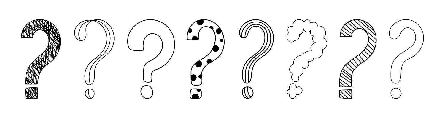 Doodle question mark hand drawn sketch Royalty Free Vector