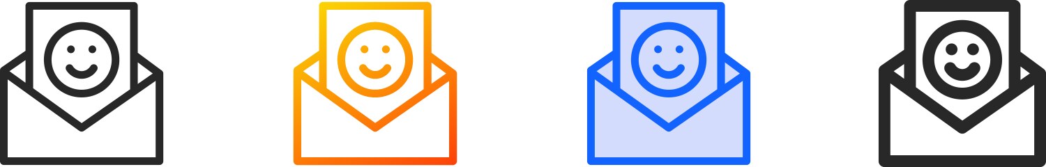 Email iconthin linear gradient blue stroke Vector Image