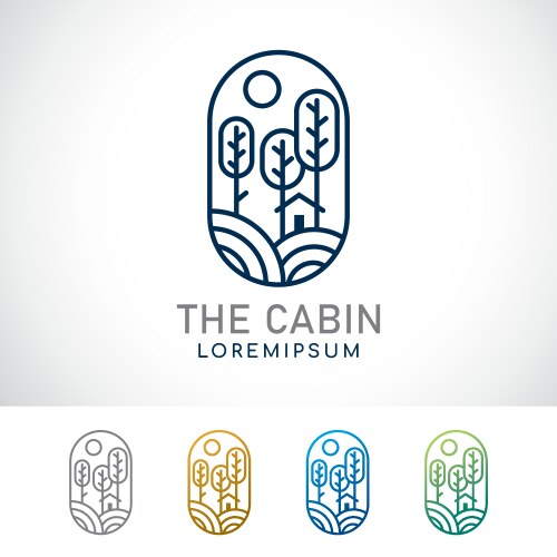 House modern line logo design template Royalty Free Vector