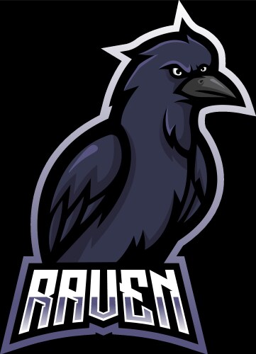 Raven mascot sport logo design Royalty Free Vector Image
