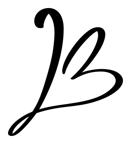Script capital font logo calligraphy love letter b