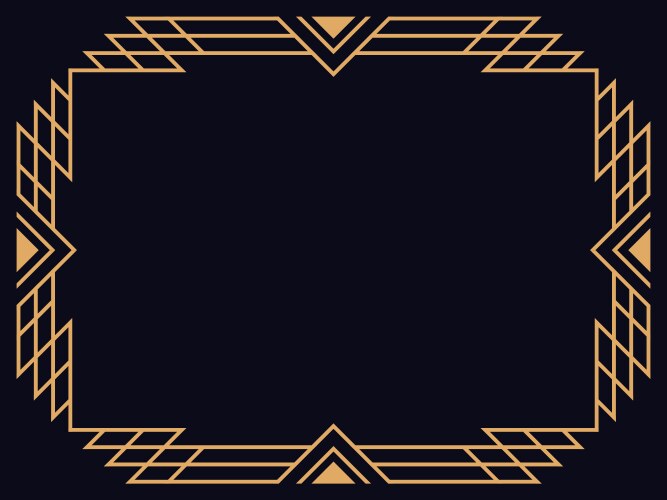 Art deco frame vintage linear border design Vector Image