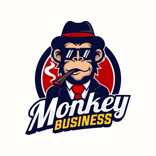 Monkey mascot logo Royalty Free Vector Image - VectorStock
