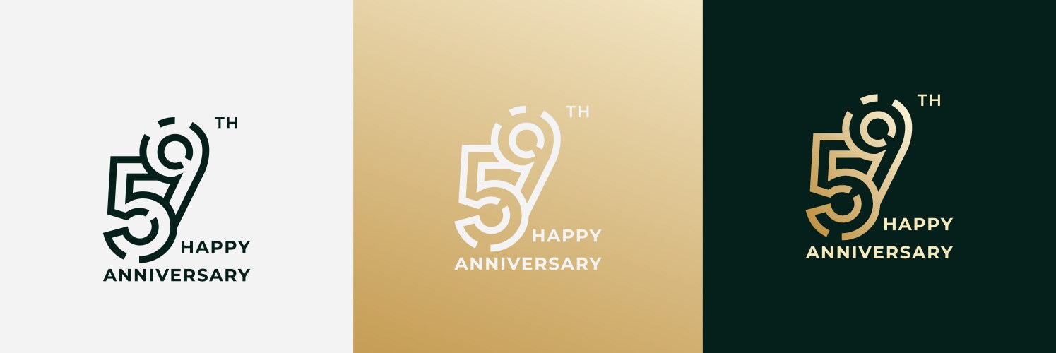 Logo 51th-59th 51-59 years happy anniversary Vector Image