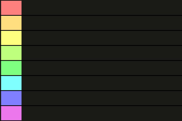 Tier list square ranking table template grid Vector Image