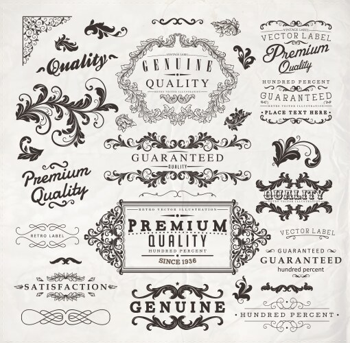 Rustic food label set Royalty Free Vector Image