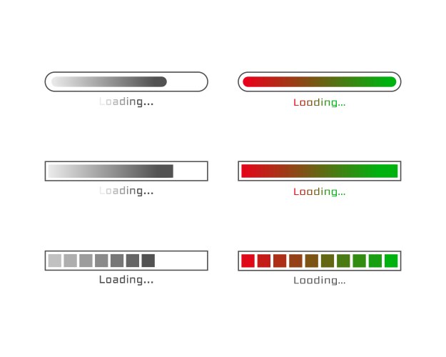Collection loading bar status icon set of loaded Vector Image