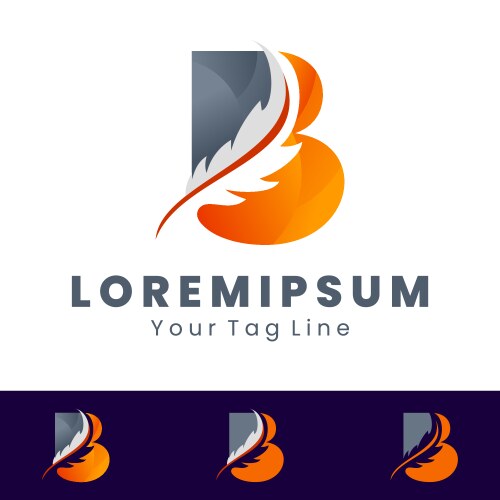 Feather circle flow color logo Royalty Free Vector Image